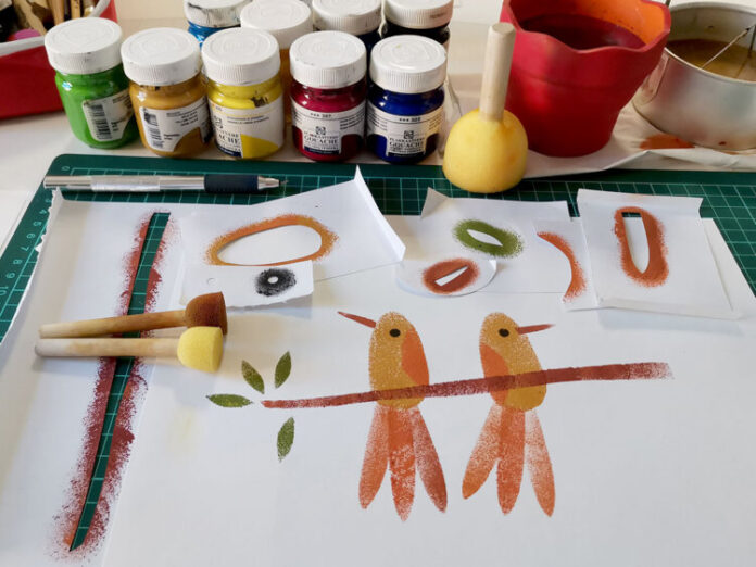 Técnica del estarcido con gouache – Proyectos Ilustrados